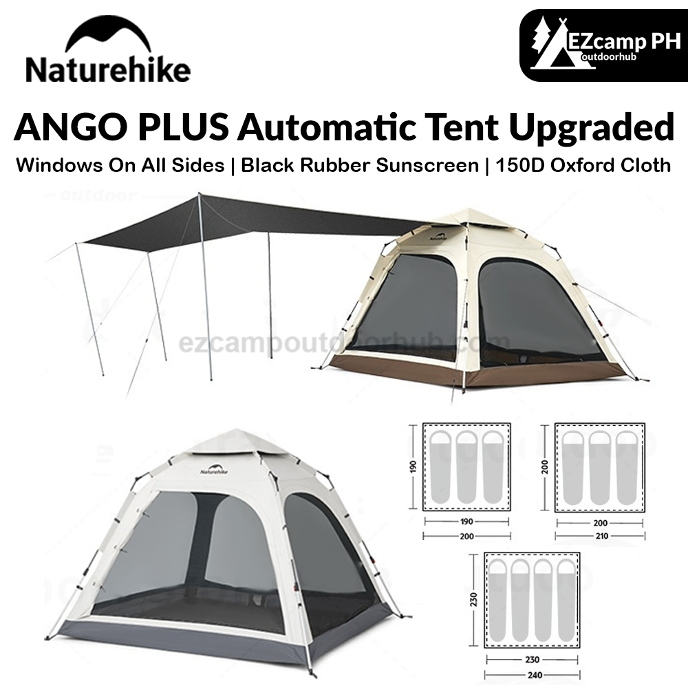 Naturehike ANGO PLUS Automatic Tent Upgraded Portable Lightweight 3-4 – EZcamp Outdoorhub QC Branch