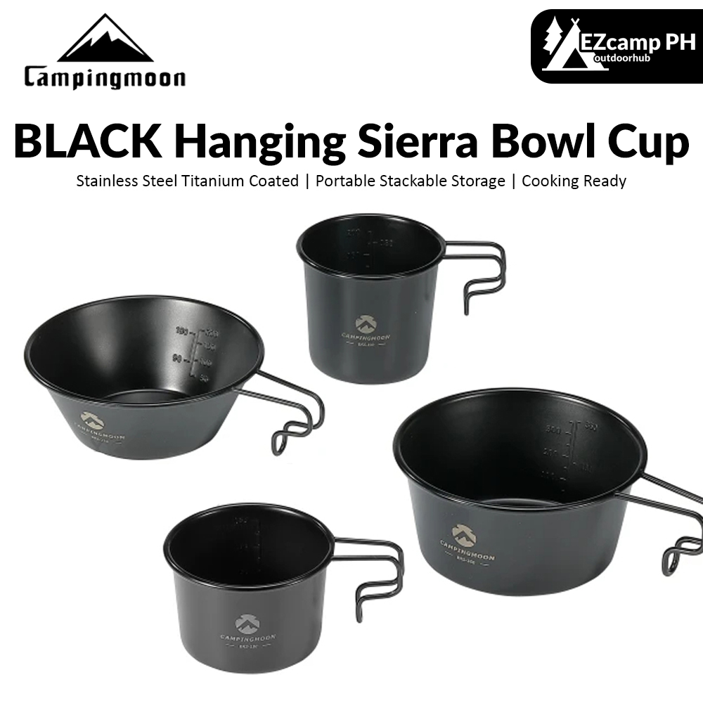 CAMPINGMOON BKS Series Black Stainless Steel Sierra Bowl Portable ...