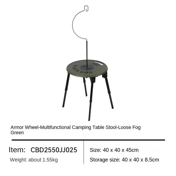 BLACKDOG ARMORED WHEEL Round Table Set Portable Ultralight Foldable ...