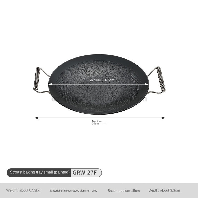 Campingmoon Stone Textured Grill Pan Non-Stick 3 Layer Steel Enamel ...