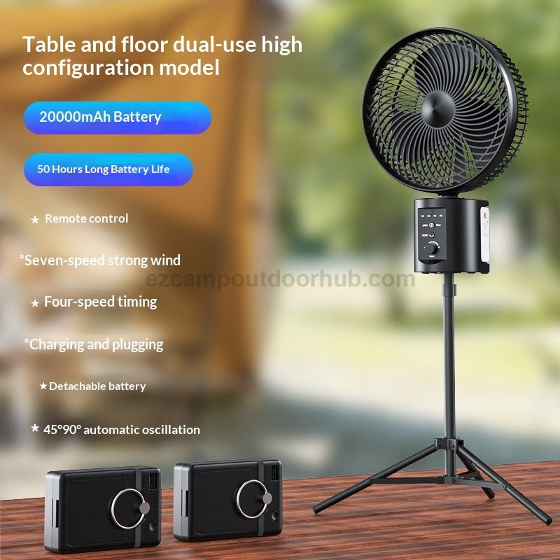 ATEnge Oscillating Rechargeable Fan w/Remote Super Strong 7 Speeds 2 i ...