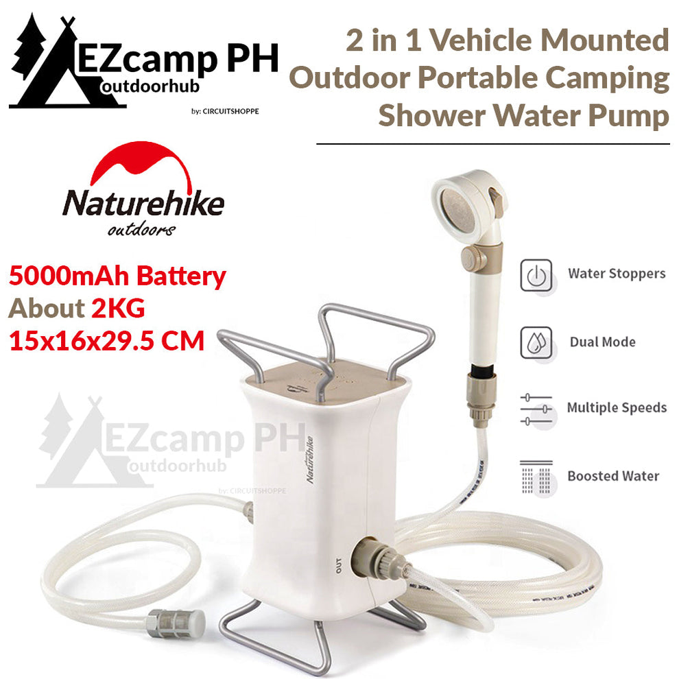 Naturehike 2 in 1 Vehicle Car Mounted Camping Bath Shower Water Pump W ...